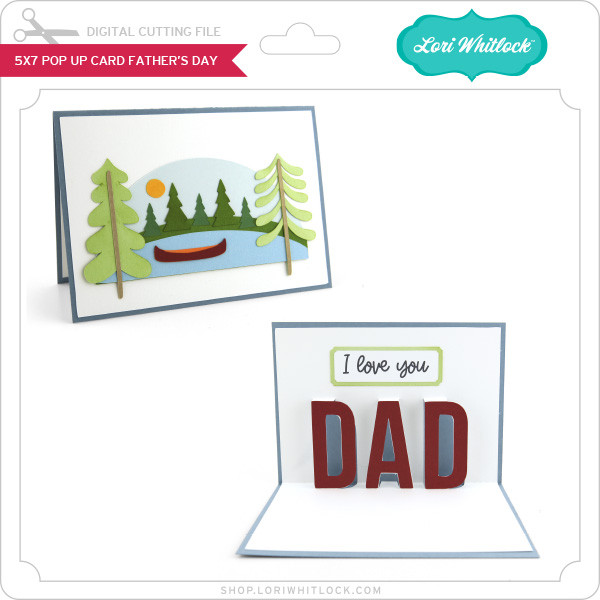 5X7 Happy Father's Day Pop Up Card - Lori Whitlock's SVG Shop