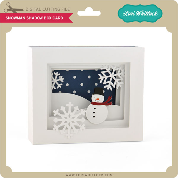5x7 Snowman Shadow Box Card - Lori Whitlock's SVG Shop