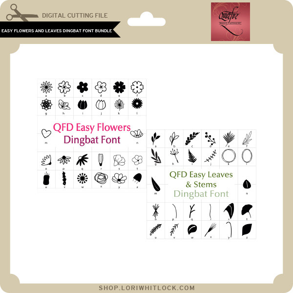 Easy Flowers and Leaves Dingbat Font Bundle - Lori Whitlock's SVG Shop