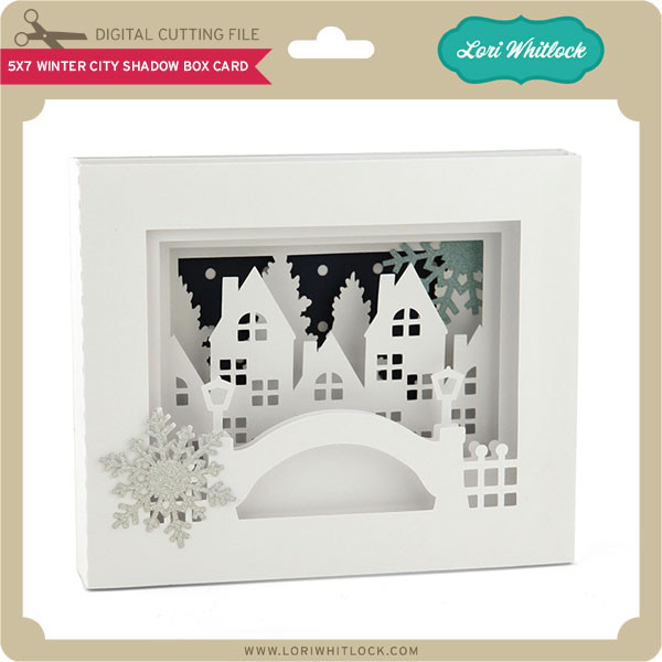 5x7 Bird in Tree Shadow Box Card - Lori Whitlock's SVG Shop