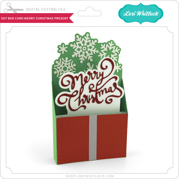 5X7 Shadow Box Card Merry Christmas - Lori Whitlock's SVG Shop