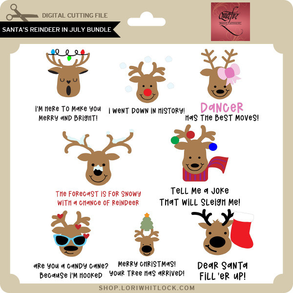Santa's Reindeer in July Bundle - Lori Whitlock's SVG Shop