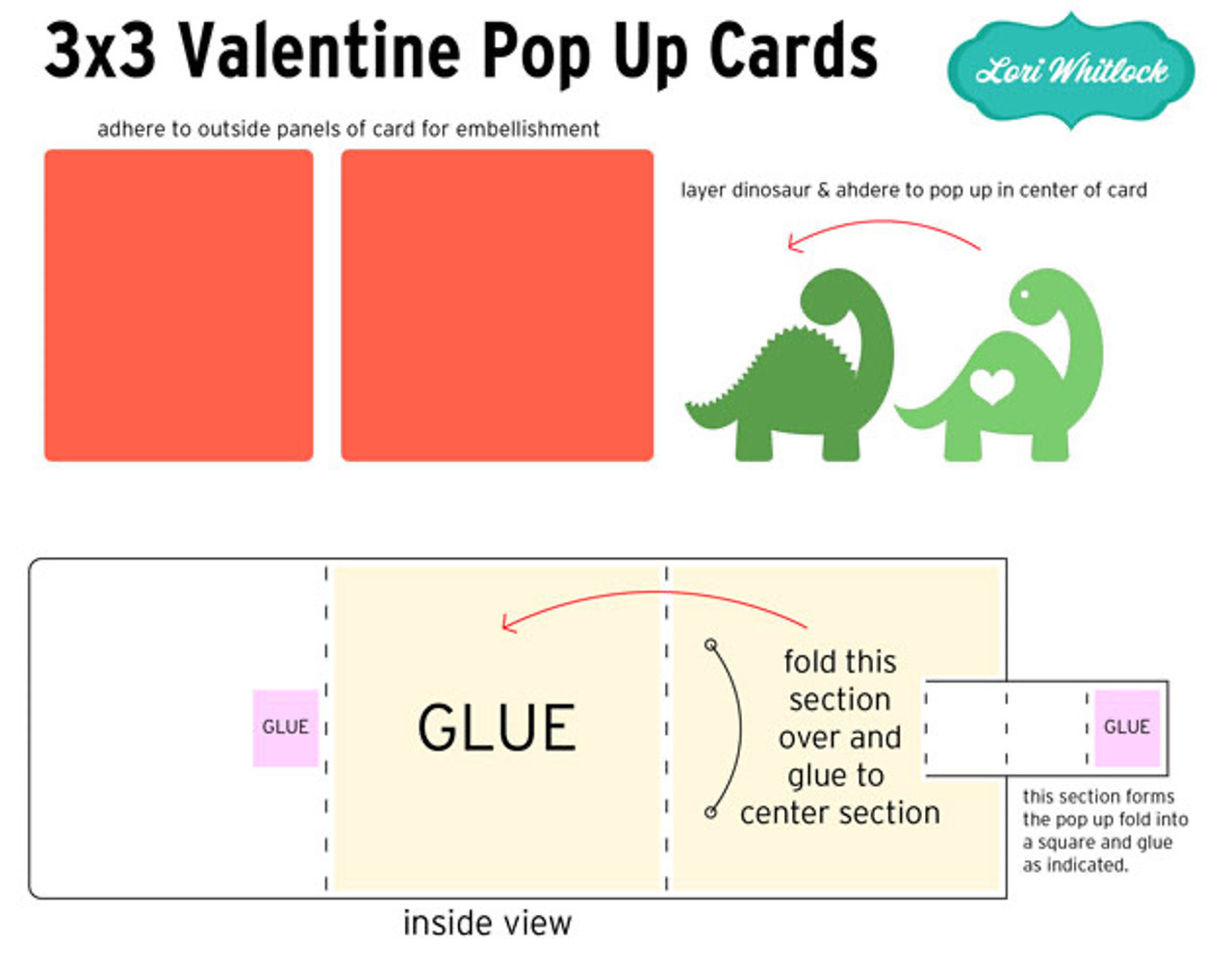 3x3 Valentine Pop Up Cards - Lori Whitlock's SVG Shop