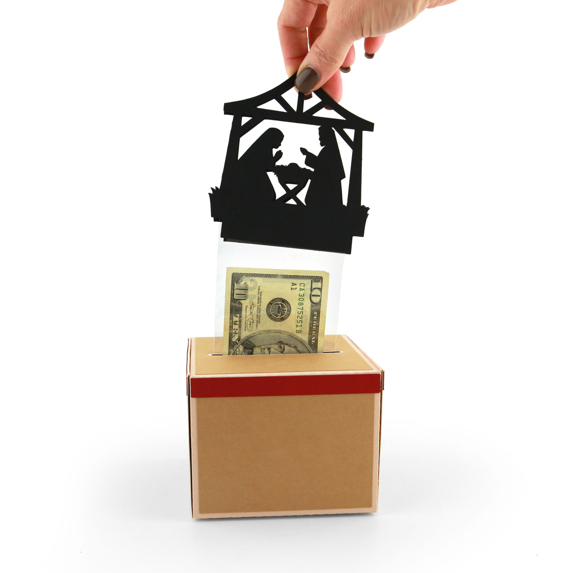 Big Money Roll Nativity Gift Box - Lori Whitlock's SVG Shop