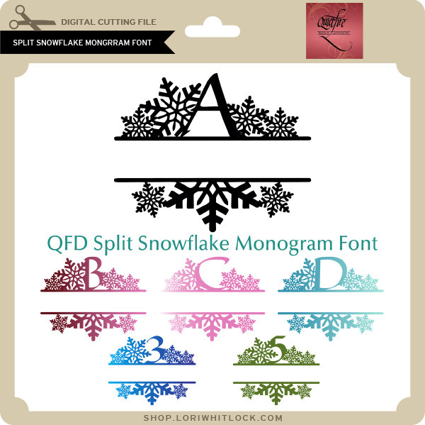 Split Snowflake Monogram - Lori Whitlock's SVG Shop