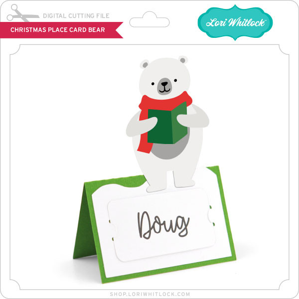 Christmas Place Card Polar Bear - Lori Whitlock's SVG Shop