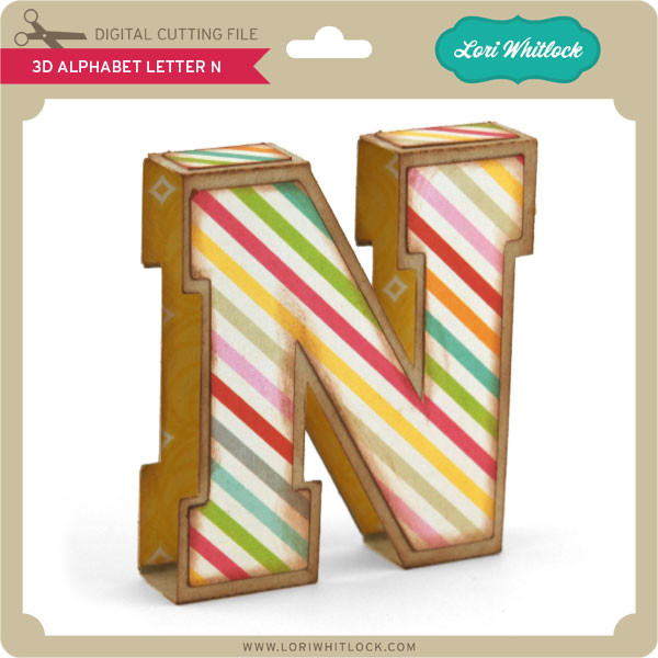 3-D Alphabet Letter N - Lori Whitlock's SVG Shop
