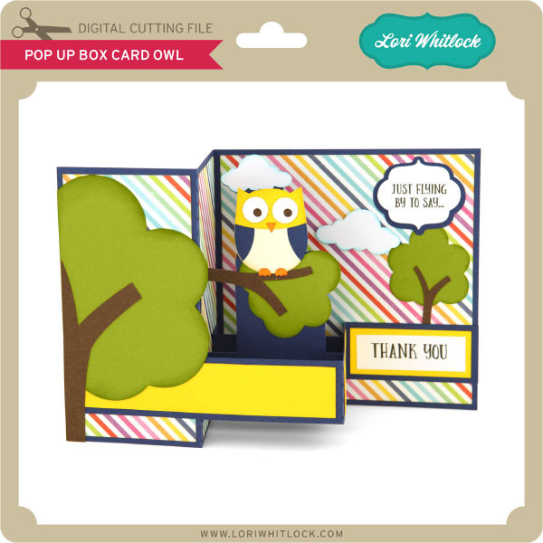 Pop Up Box Card Owl - Lori Whitlock's SVG Shop