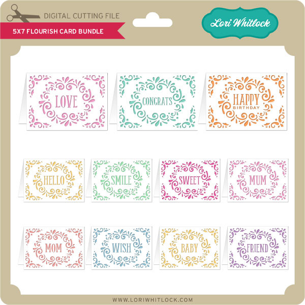 5x7 Pocket Flourish Cards - Lori Whitlock's SVG Shop
