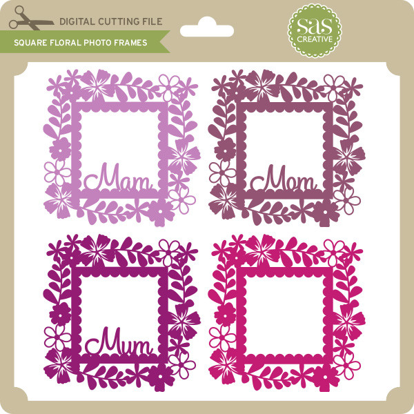 Floral Square Frame - Lori Whitlock's SVG Shop