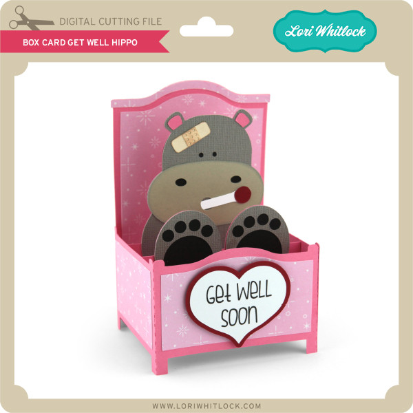 Get Well Card Hippo - Lori Whitlock's SVG Shop