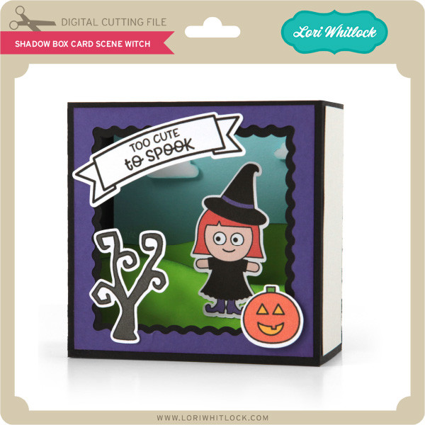 Shadow Box Card Scene Witch - Lori Whitlock's SVG Shop