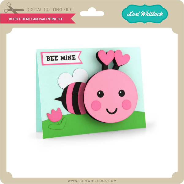 Bobble Head Card Valentine Bee - Lori Whitlock's SVG Shop