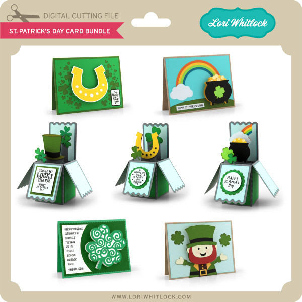 St Patrick's Day Card Bundle - Lori Whitlock's SVG Shop