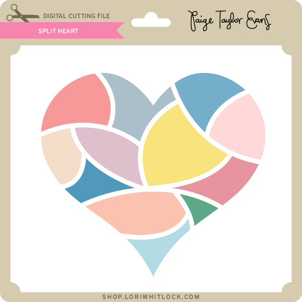 Split Heart - Lori Whitlock's SVG Shop