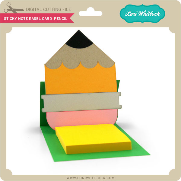 Sticky Note Easel Card Pencil - Lori Whitlock's SVG Shop