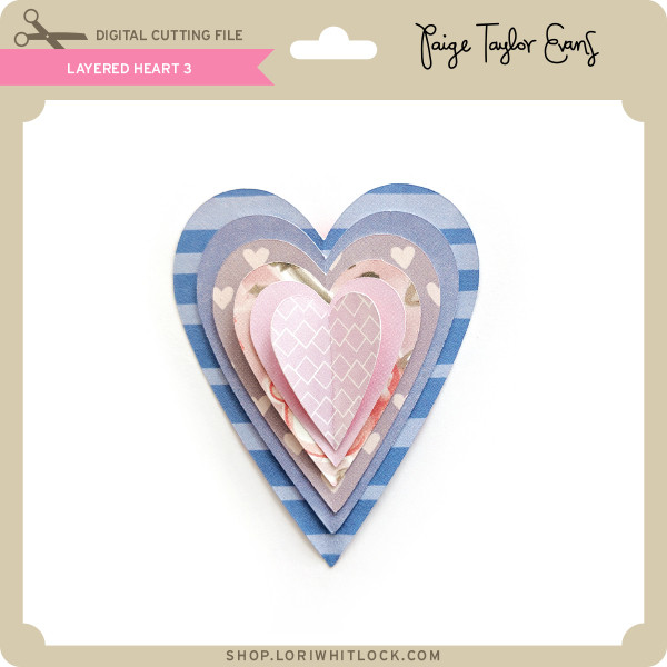 Layered Heart 2 - Lori Whitlock's SVG Shop