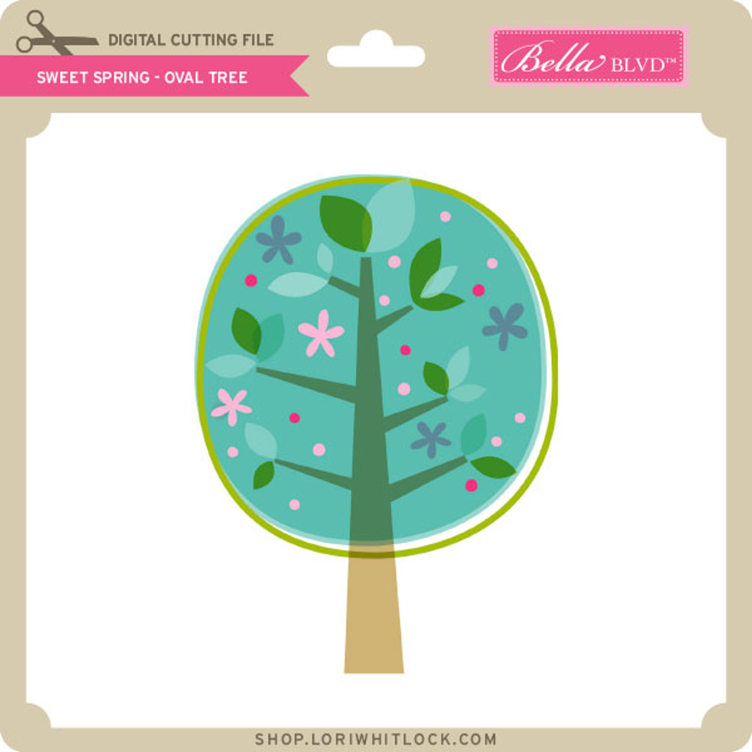 Sweet Spring - Oval Tree - Lori Whitlock's SVG Shop
