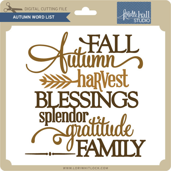 Autumn Word List - Lori Whitlock's SVG Shop