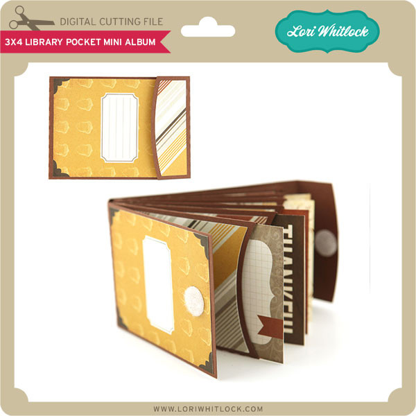 3X4 Library Pocket Mini Album - Lori Whitlock's SVG Shop