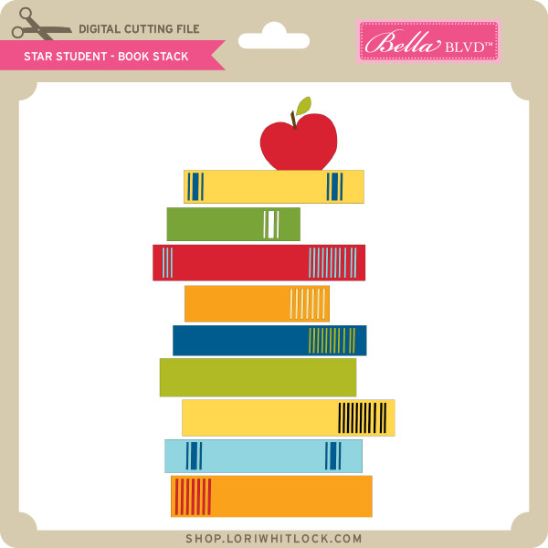 Star Student - Book Stack - Lori Whitlock's SVG Shop