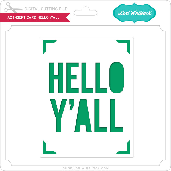 A2 Insert Card Hello Bicycle - Lori Whitlock's SVG Shop