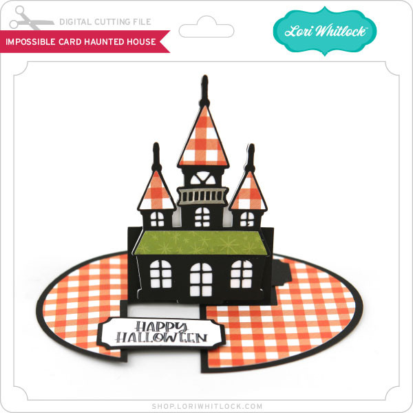 Shaped Box Card Haunted House - Lori Whitlock's SVG Shop