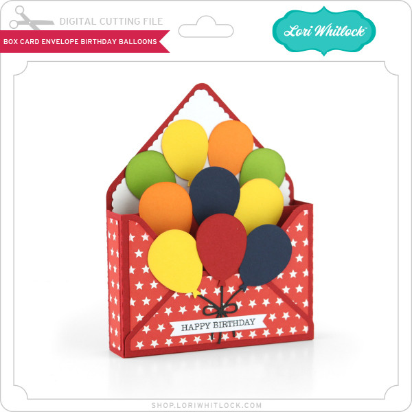 Box Card Envelope Birthday Cake Boy - Lori Whitlock's SVG Shop