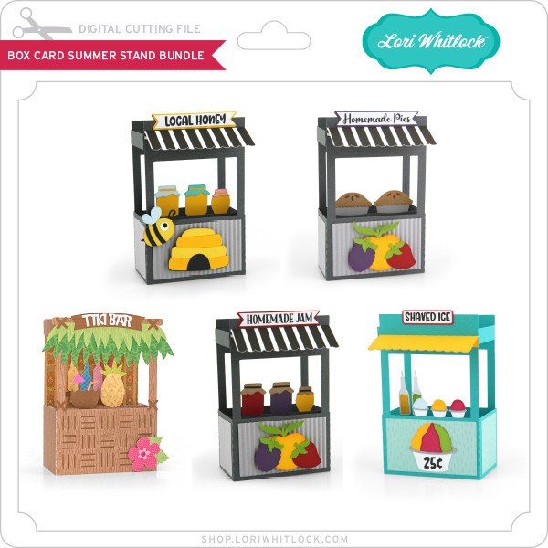 Box Card Summer Bundle 2 - Lori Whitlock's SVG Shop