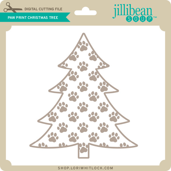 Paw Print Christmas Tree - Lori Whitlock's SVG Shop