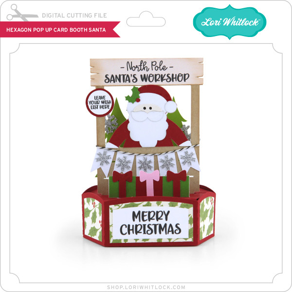 Hexagon Pop Up Card Booth Snowman - Lori Whitlock's SVG Shop