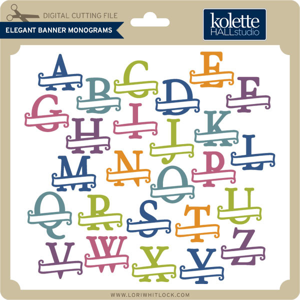 Elegant Banner Monograms - Lori Whitlock's SVG Shop