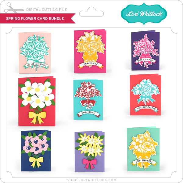 Spring Flower Card Bundle - Lori Whitlock's SVG Shop