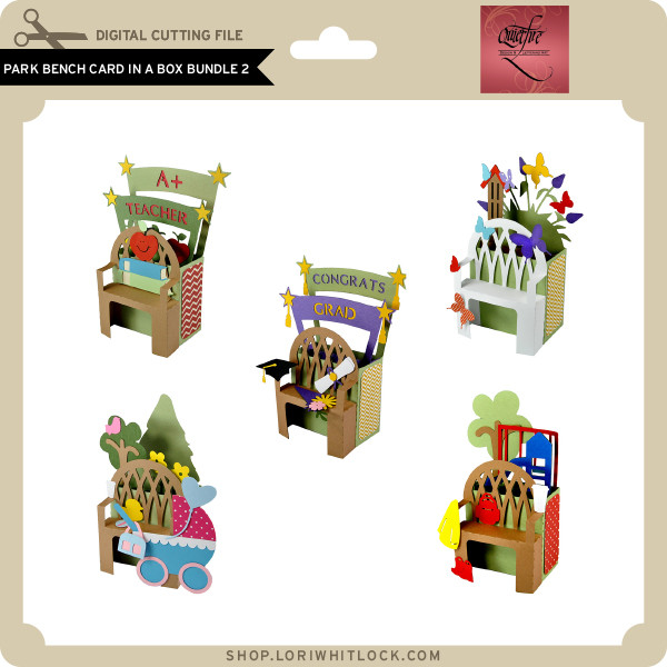 Park Bench Card in a Box Bundle 2 - Lori Whitlock's SVG Shop
