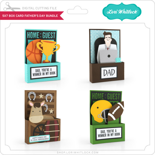Box Card Fathers Day Bundle - Lori Whitlock's SVG Shop