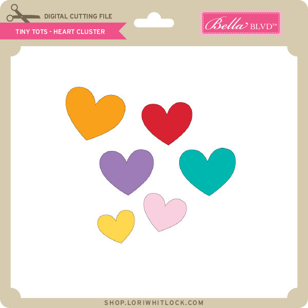 Heart Cluster Card - Lori Whitlock's SVG Shop