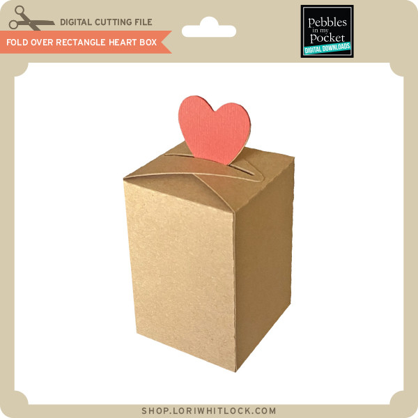 Fold Over Rectangle Heart Box - Lori Whitlock's SVG Shop