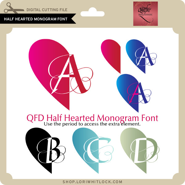 Monogram Heart Font - Lori Whitlock's SVG Shop