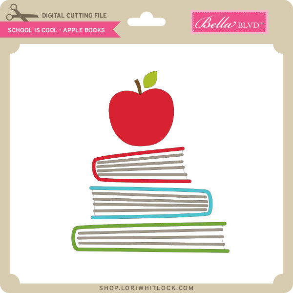 School Books Apple - Lori Whitlock's SVG Shop