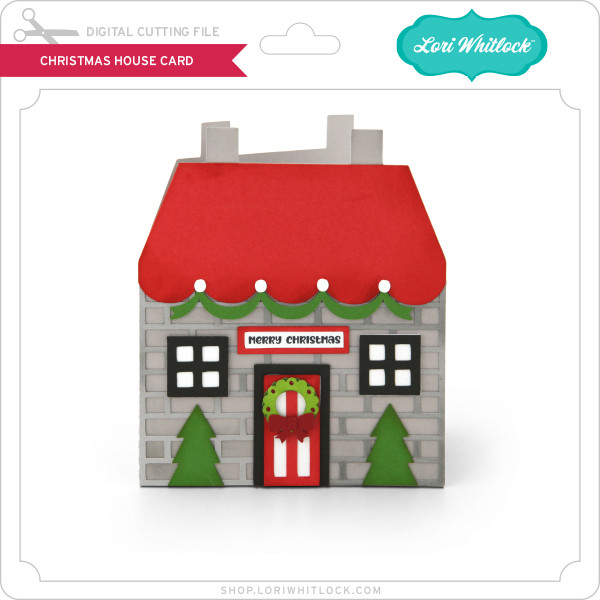 Miniature Christmas House For Jar - Lori Whitlock's SVG Shop