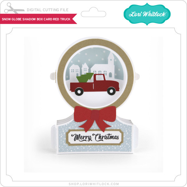 Snowglobe Shadow Box Card Red Cardinal - Lori Whitlock's SVG Shop