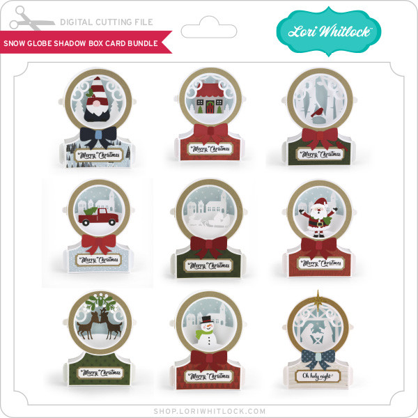 Snowglobe Box Card Bundle - Lori Whitlock's SVG Shop