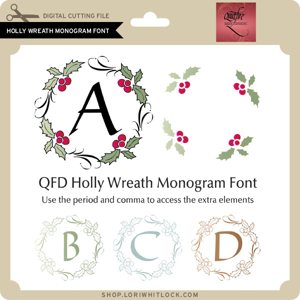 Monogram Wreaths Font - Lori Whitlock's SVG Shop
