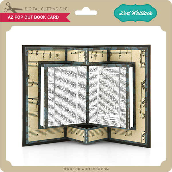 A2 Pop Out Book Card - Lori Whitlock's SVG Shop