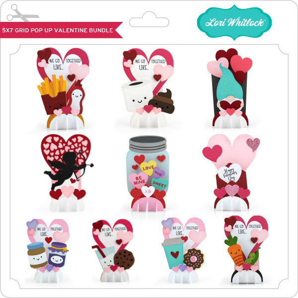 5x7 Grid Pop Up Card Valentine Jar - Lori Whitlock's SVG Shop