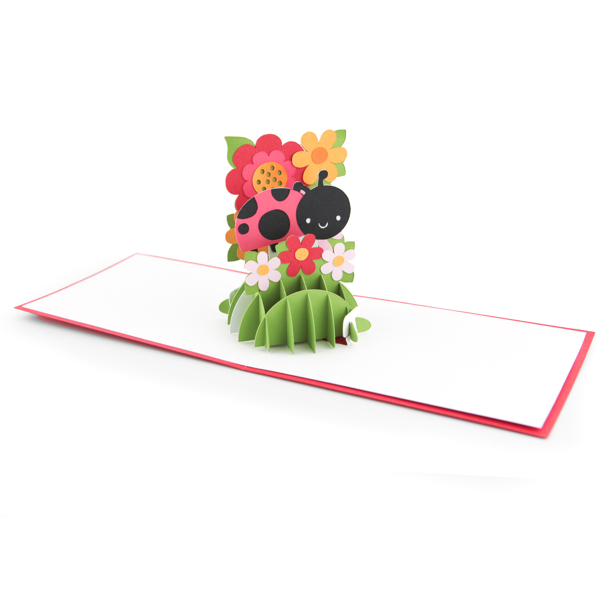 A2 Sliceform Pop Up Card Spring Ladybug - Lori Whitlock's SVG Shop