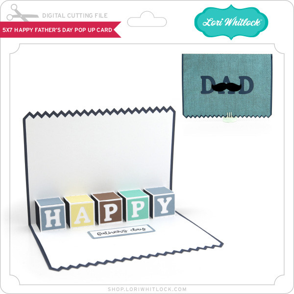 5X7 Happy Father's Day Pop Up Card - Lori Whitlock's SVG Shop