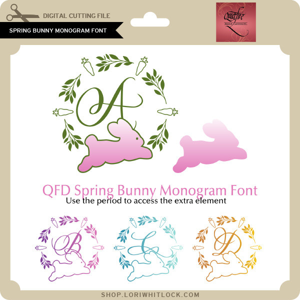 Spring Bunny Monogram - Lori Whitlock's SVG Shop
