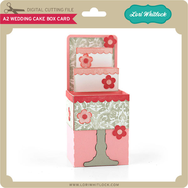 A2 Wedding Cake Box Card - Lori Whitlock's SVG Shop