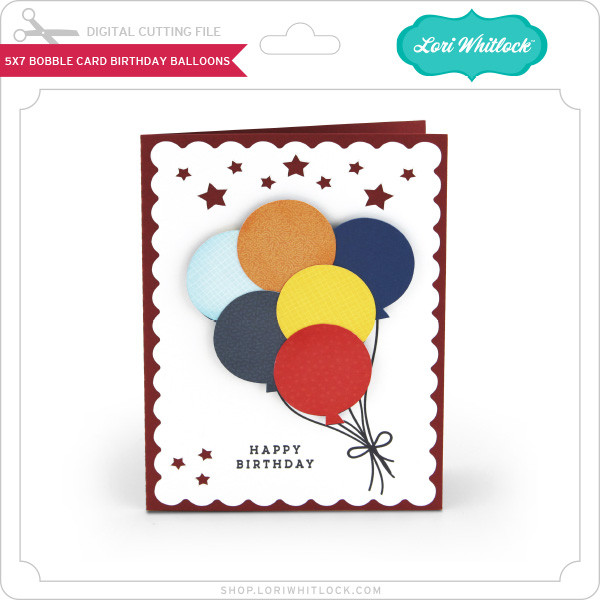 5X7 Card Happy Birthday Balloon Cluster - Lori Whitlock's SVG Shop